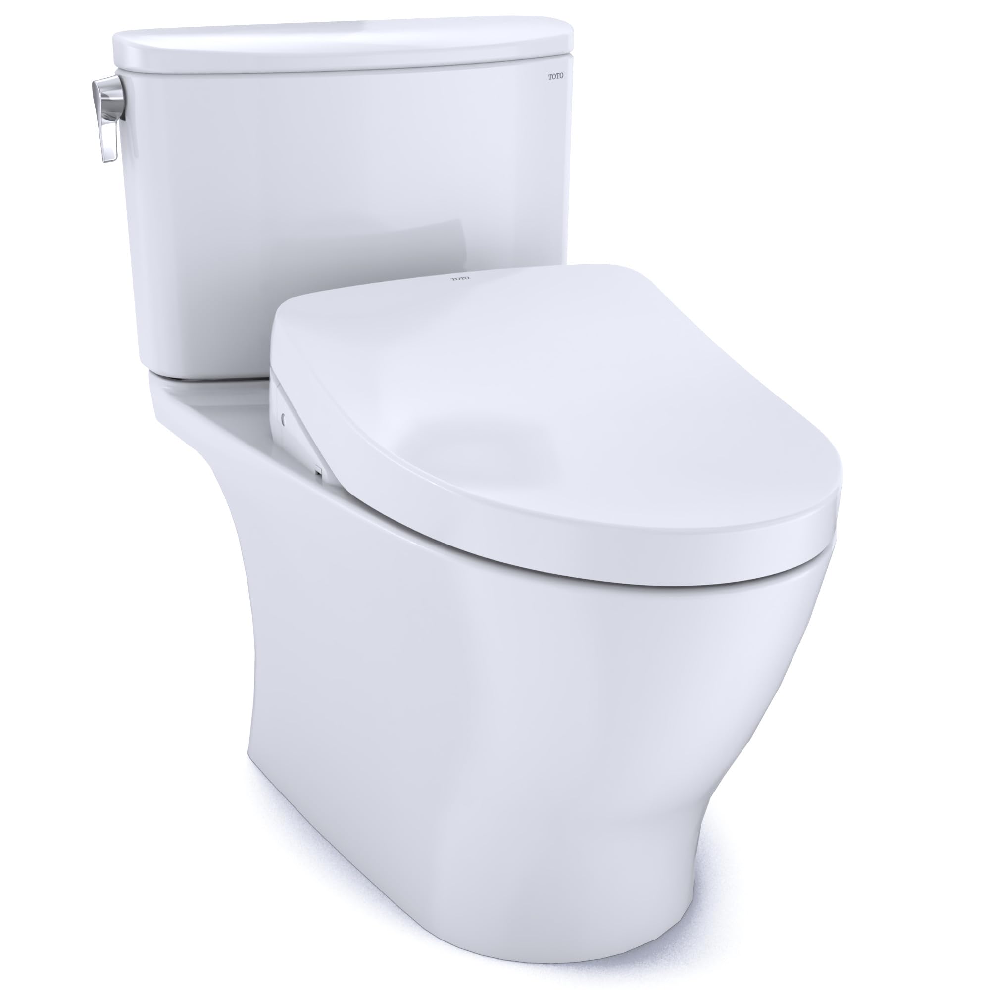 TOTO MW4423056CEFGA-01 WASHLET+ Nexus 2-Piece Elongated 1.28 GPF Toilet w/Auto Flush S550e Contemporary Bidet Seat (Cotton White)