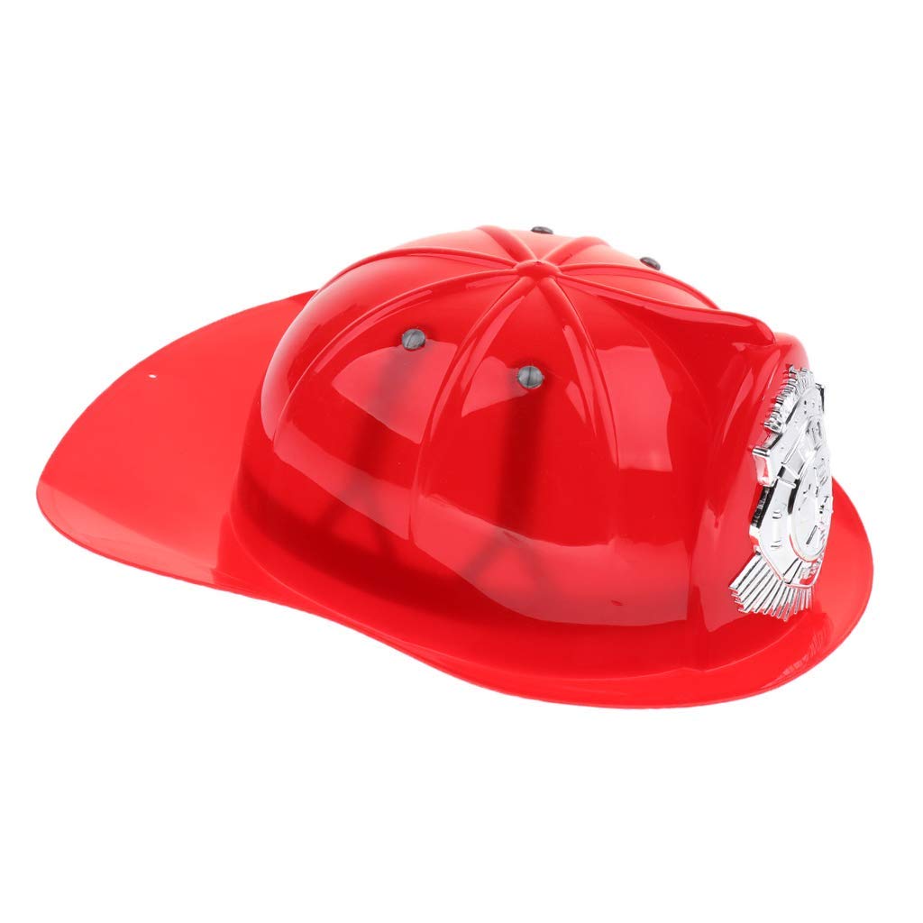 Firefighter Hat Helmet Fireman Party Dress Up Hat Kids Pretend Chief Hat Halloween Party Role Play Toy –Red