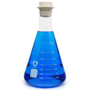 Glass Flask Erlenmeyer Flask Set Narrow Mouth 2000ml Graduated Flasks