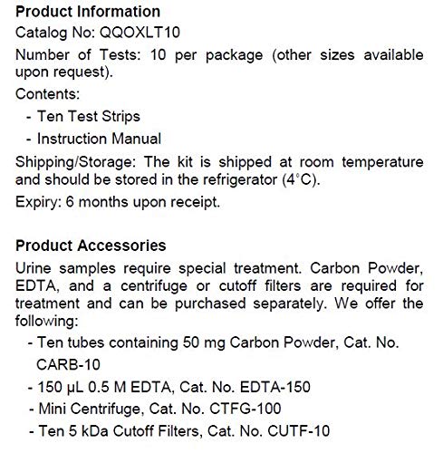 QuantiQuik Oxalate Quick Test Strips (10 Strips)