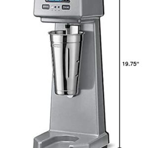 Waring Commercial WDM120TX Heavy-Duty Single 1Hp Spindle Drink Mixer with Countdown Timer, Digital Display, Automatic Start/Stop, 120V, 5-15 Phase Plug, 22" x 9" x 10.38"