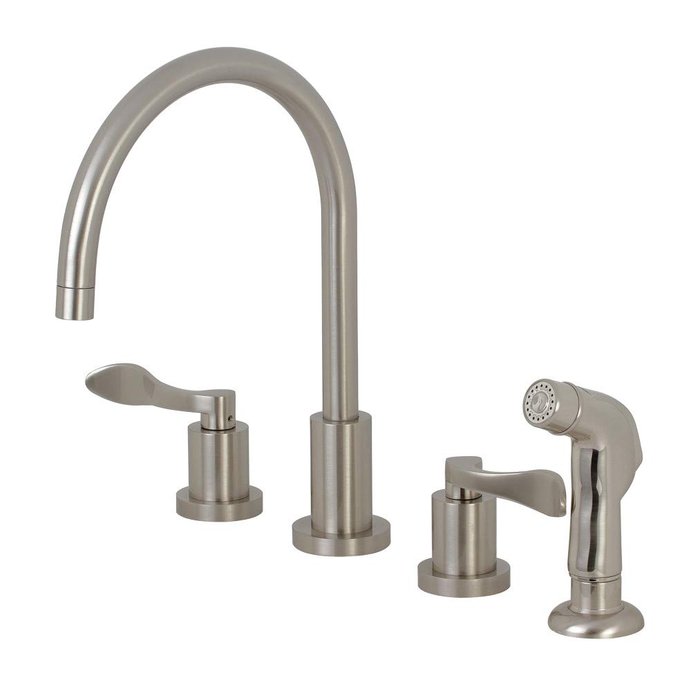 Kingston Brass KS8728DFL Widespread Kitchen Faucet, Brushed Nickel