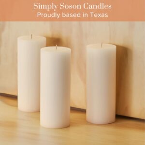 Simply Soson 2x4 inch Ivory Pillar Candles Set of 10, Smooth Texture, Unscented Ivory Candles, Dripless Candles, 2 inch Pillar Candles Ideal as Wedding, Parties, Spas, Dinner, Home Decoration