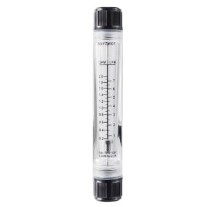 bnyzwot 1/2" female thread water liquid inline flowmeter rotameter m-15 0.2-2.0 gpm 1-7 lpm