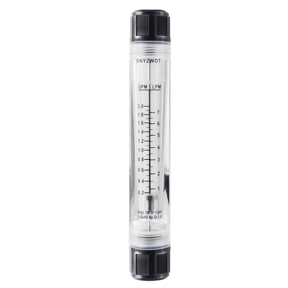 BNYZWOT 1/2" Female Thread Water Liquid Inline Flowmeter Rotameter M-15 0.2-2.0 GPM 1-7 LPM