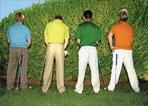 portal golfers relieving themselves funny / humorous masculine birthday card for him / man