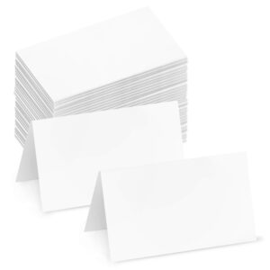 blank white table name place cards, tent cards, tags, seating cards – for wedding, baby showers, christmas, dinner party | 80lb (216gsm) | 3.5 x 2” | 200 per pack