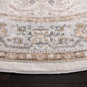 SAFAVIEH Isabella Collection Area Rug - 6'7" Round, Cream & Beige, Oriental Design, Non-Shedding & Easy Care, Ideal for High Traffic Areas in Living Room, Bedroom (ISA916B)