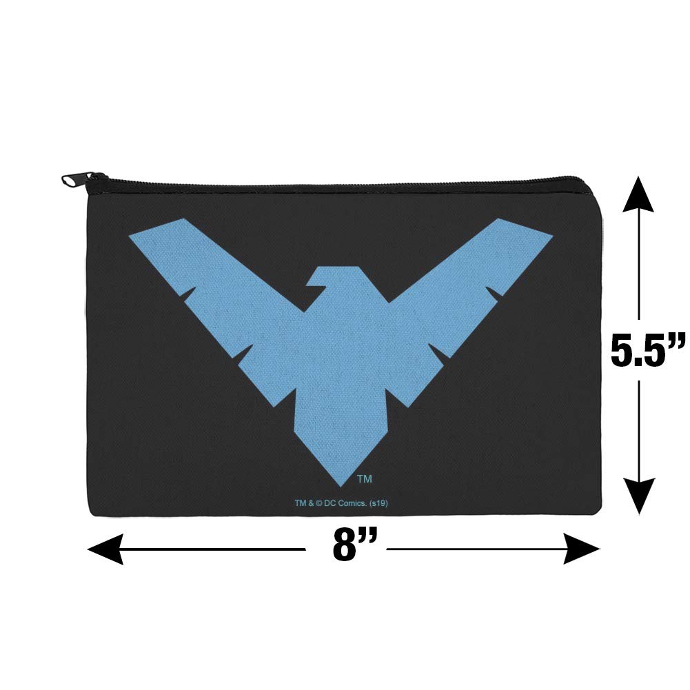 Batman Nightwing Logo Pencil Pen Organizer Zipper Pouch Case