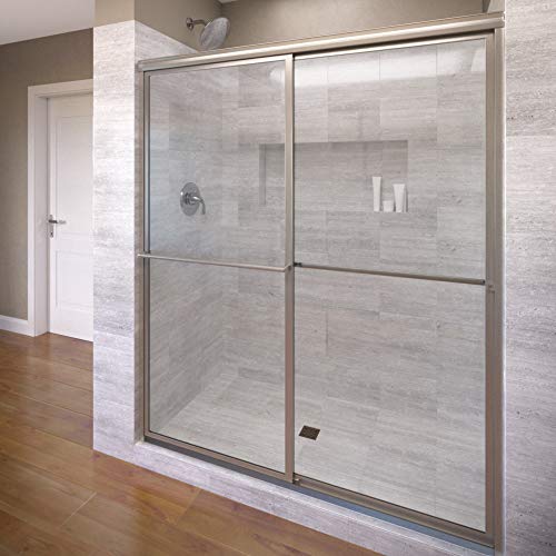 Basco ECPPDLX51BN framed sliding shower door parts, Brushed Nickel