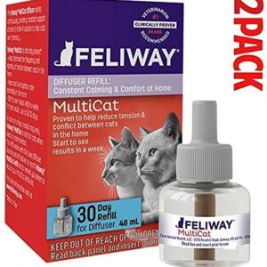 Feliway MultiCat Diffuser Refill (48 mL) | Constant Harmony & Calming Between Cats at Home (2 Pack(48 ml))