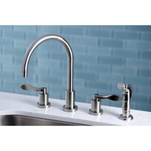 Kingston Brass KS8728DFL Widespread Kitchen Faucet, Brushed Nickel