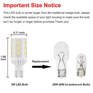 Makergroup Landscape Bulbs T5 T10 Wedge Base LED Light 12VAC/DC 3Watt Warm White 2700K-3000K for Outdoor Landscape Lighting Path Lights Deck Stair Step and RV Travel Tailer Lights 6-Pack