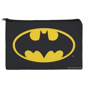 batman classic bat shield logo pencil pen organizer zipper pouch case