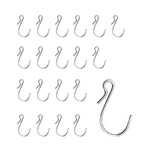 hnyyzl 20 pack s shaped hooks stainless steel metal hangers hanging hooks for diy crafts, hanging jewelry, key chain, tags, fishing lure, net equipment