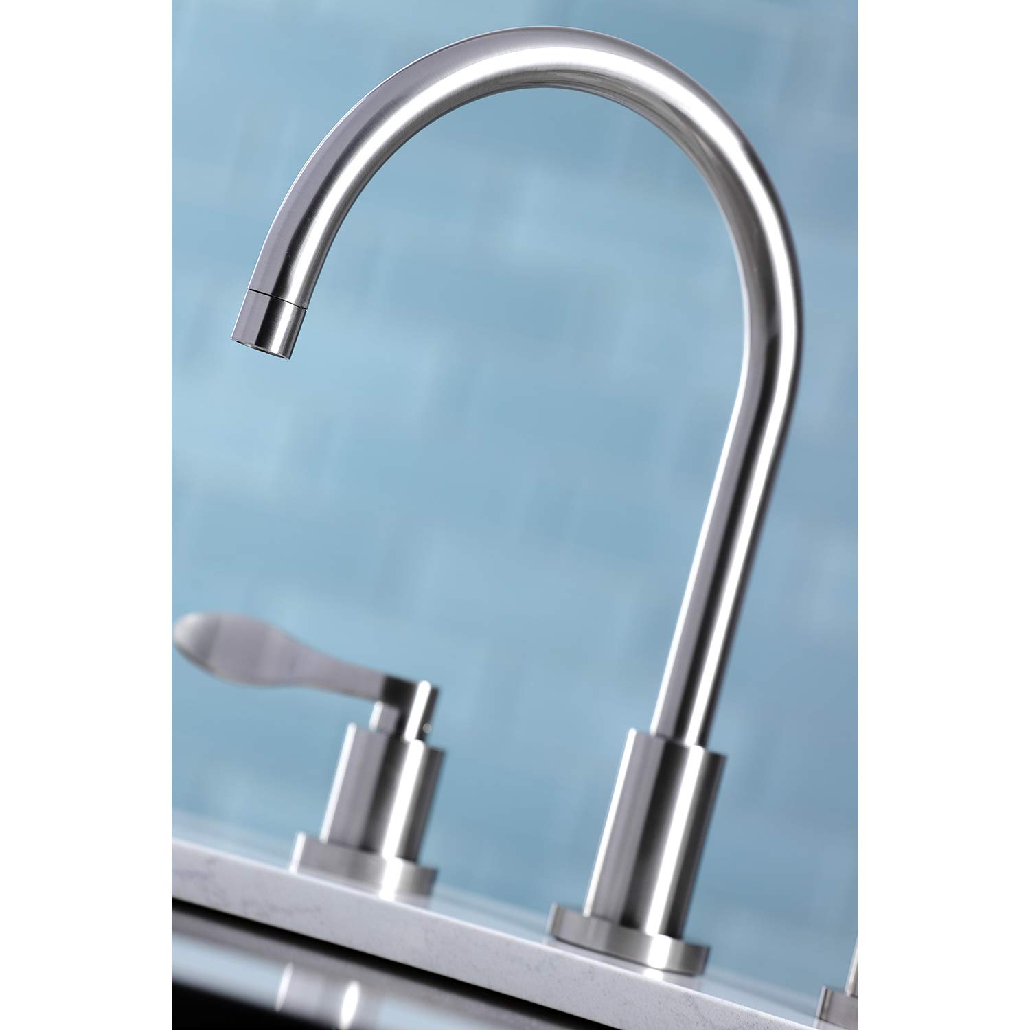 Kingston Brass KS8728DFL Widespread Kitchen Faucet, Brushed Nickel