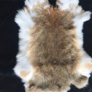 Natural Tanned Rabbit Fur Hide (10" by 12" Rabbit Pelt with Sewing Quality Leather)