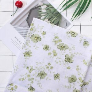 7pcs Different Pattern Patchwork Fabric Cotton Green Batiks Sewing Scrapbooking Quilting Artcraft for Sewing Craft Cloth DIY Wallet Cushion Cover(25cmx25cm)