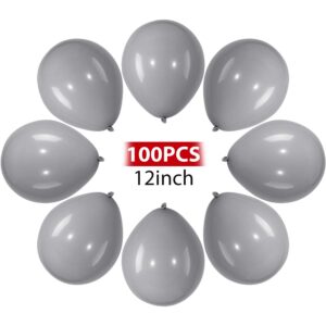 Gray Balloons 100 Pack 12 Inch Party Balloons Gray Latex Balloons for Weddings, Birthday Party, Bridal Shower, Party Decoration (Gray, 12 Inch)