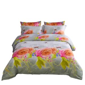 dolce mela dm721q queen size duvet cover set, multi-color