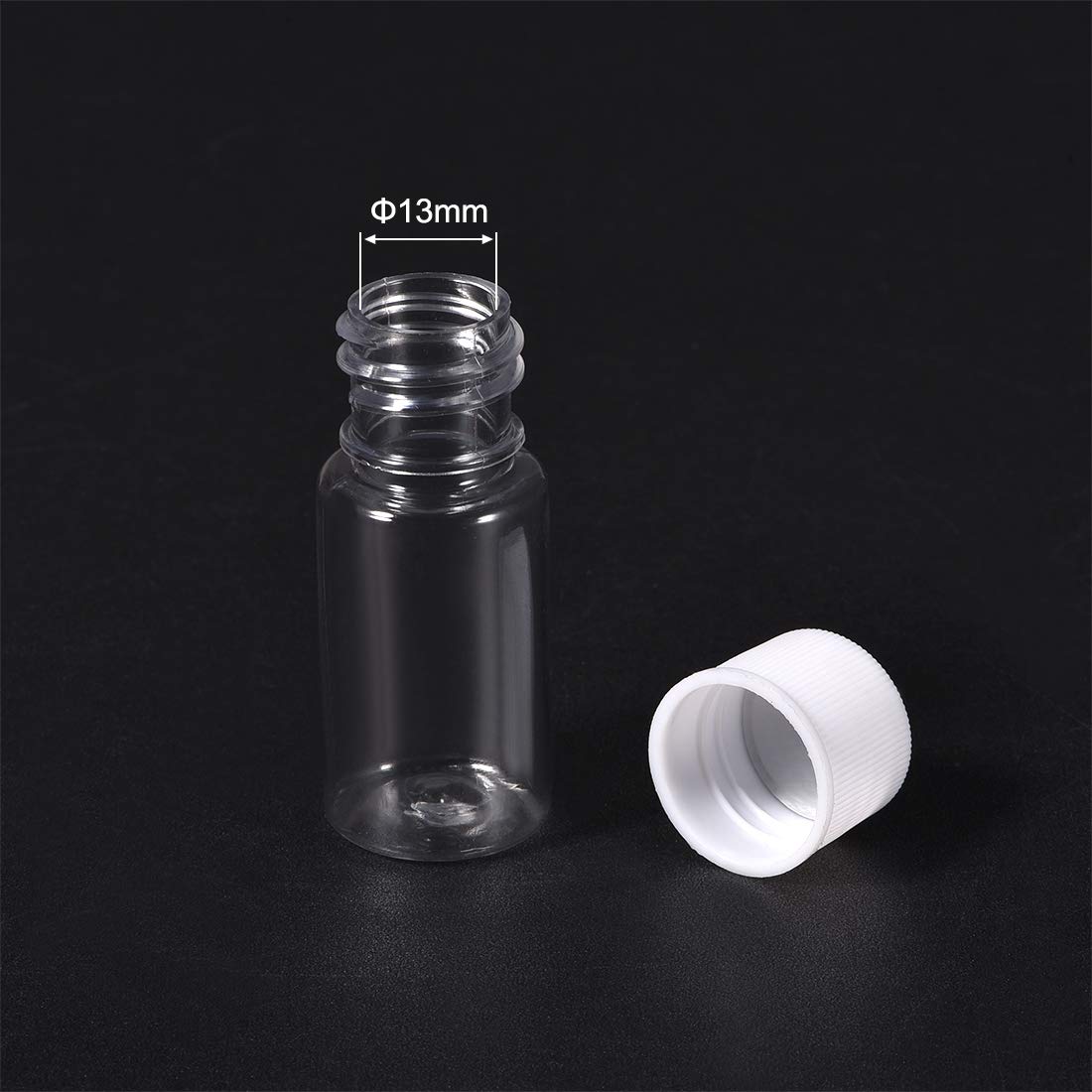 uxcell Plastic Lab Chemical Reagent Bottle, 10ml/0.34oz Wide Mouth Sample Sealing Liquid Storage Container, Transparent 20pcs