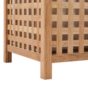 vidaXL Solid Wood Walnut Laundry Bin Basket for Bedroom or Bathroom, Natural Design, Removable and Washable Inner Fabric Bag