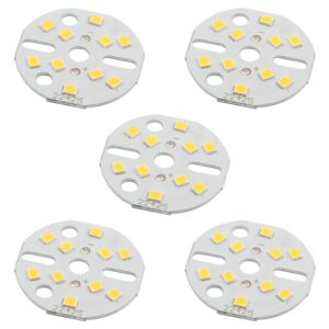 Othmro 5Pcs 1.22in Dia LED Chip Bulb Super Bright High Power 15-17V 3000K 2835 Aluminum LED Bulb Surface Mounted Device Light Beads Floodlight for Camper Light Bulb Home Reading Light Marine Lamps