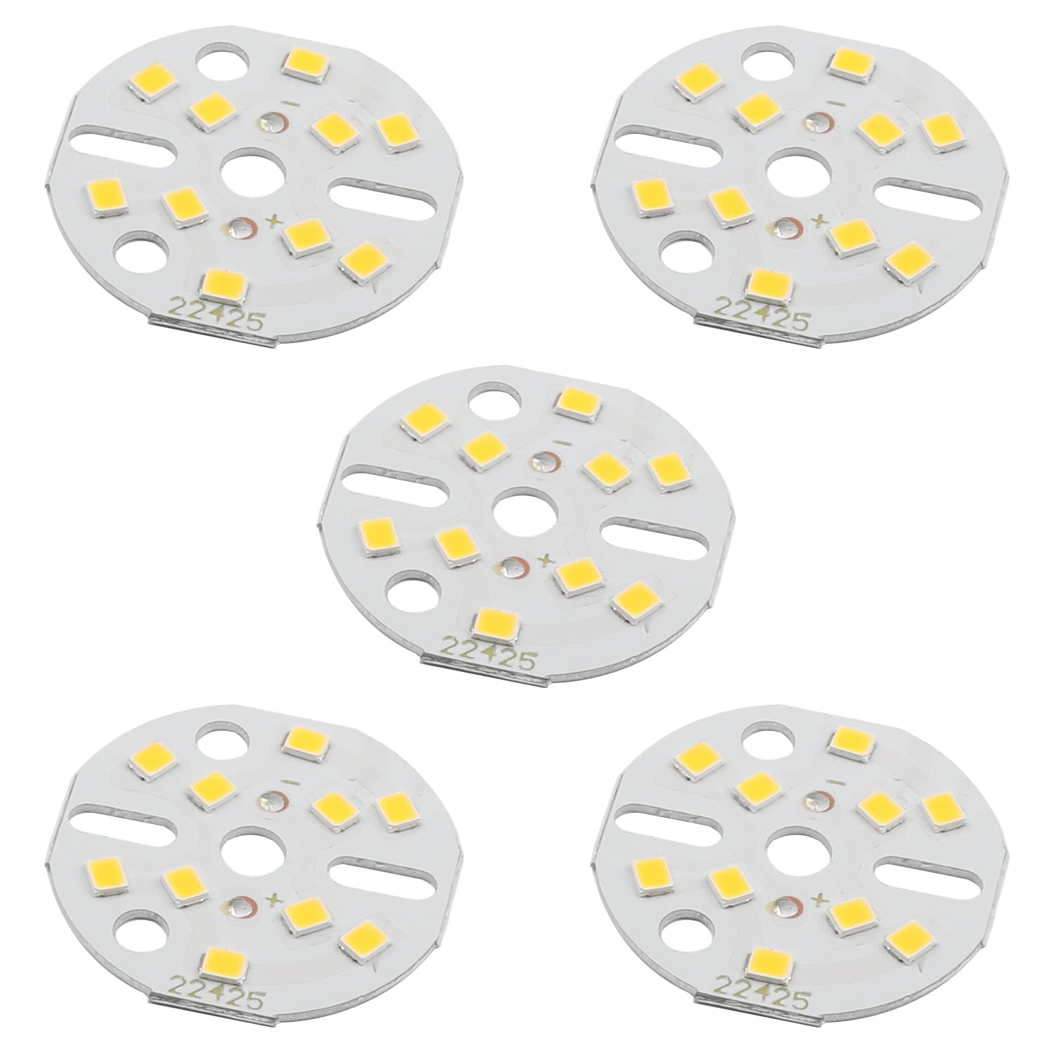 Othmro 5Pcs 1.22in Dia LED Chip Bulb Super Bright High Power 15-17V 3000K 2835 Aluminum LED Bulb Surface Mounted Device Light Beads Floodlight for Camper Light Bulb Home Reading Light Marine Lamps