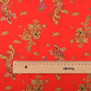 Hanjunzhao Red Bronzing Reactive Dyes Print Quilting Fabric Fat Quarters Bundles for Sewing, 18x22 inches