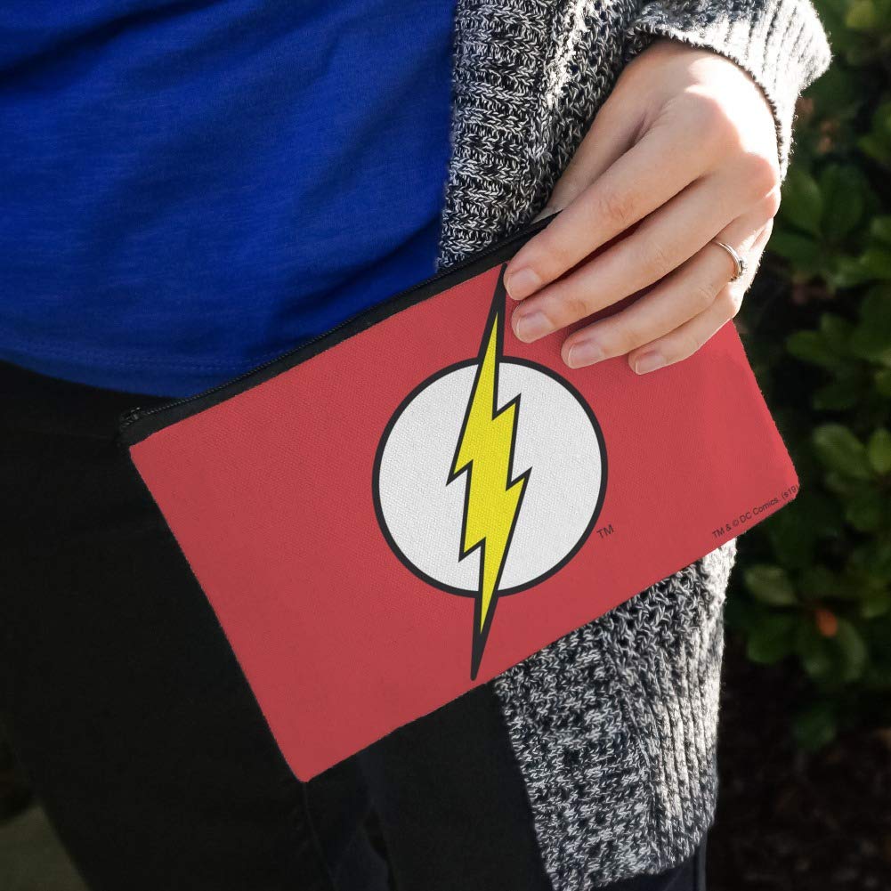 The Flash Lightning Bolt Logo Pencil Pen Organizer Zipper Pouch Case