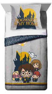 jay franco harry potter twin comforter set, gray