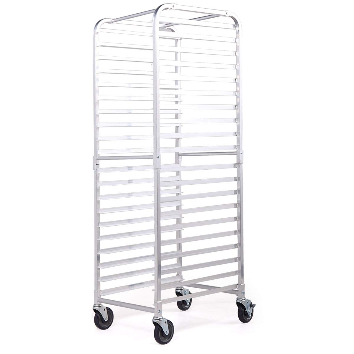 Sandinrayli Bakery Rack, 20-tier Bakers Rack with Wheels for Cooking, Cookie Cooling Rack for Half & Full Sheet Pan, Steel Commercial Baking Rack for Kitchen Baking Sheet,26" L X 20" W X 72" H