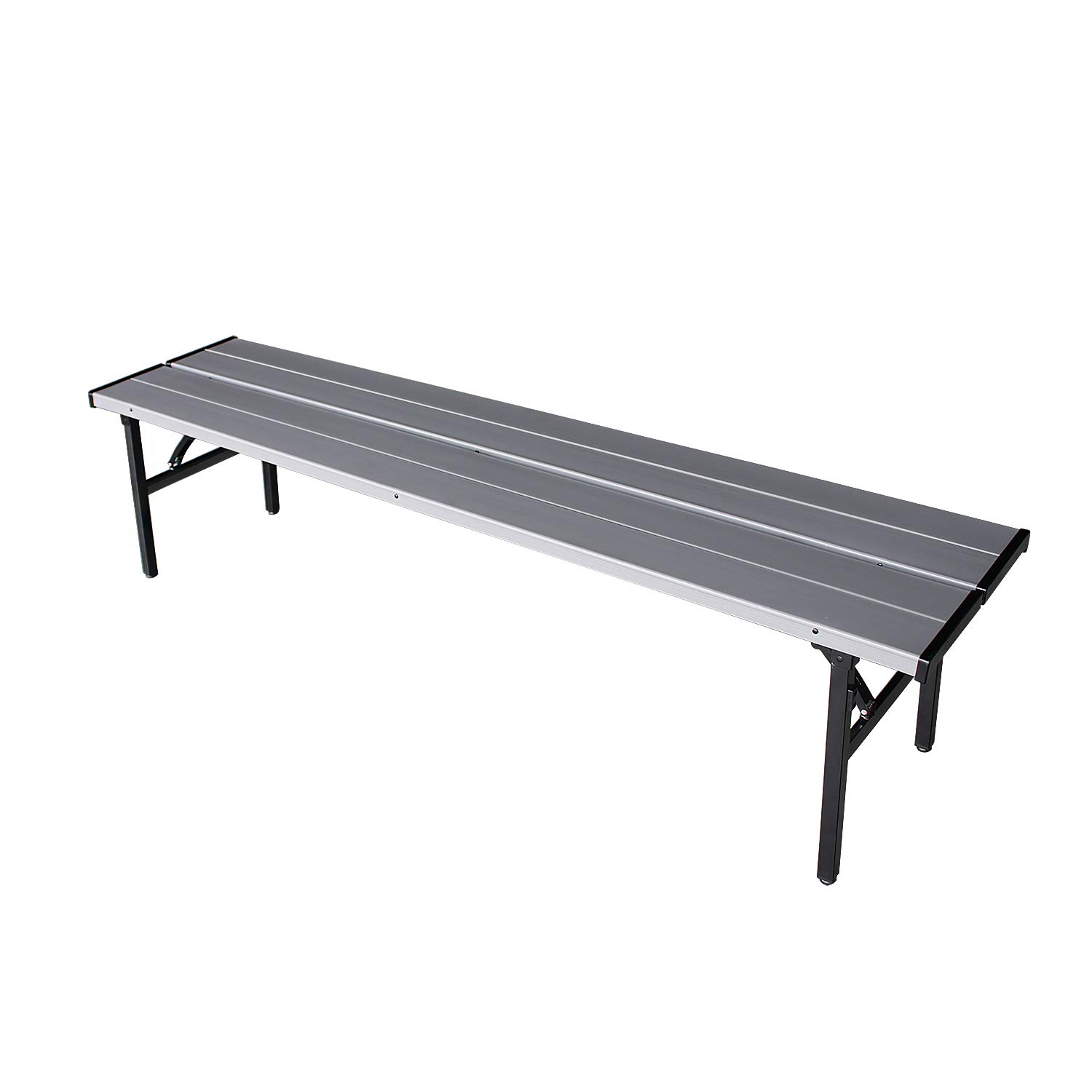 GL GLOBAL LIFE Collapsible Portable Picnic Table Benches, Folding Benches Seat for Outside Seating, Soccer, Sports Team Bench, Beach, Sideline, Camping, Foldable Bench Iron Tubes, Grey-71.06"