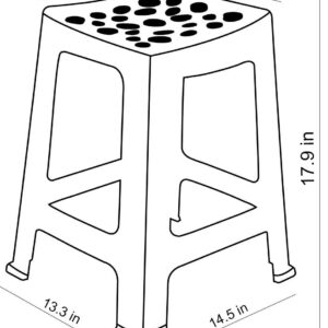 Mintra Home Light Duty Plastic Stools 2pk (18in Height, Dark Blue)