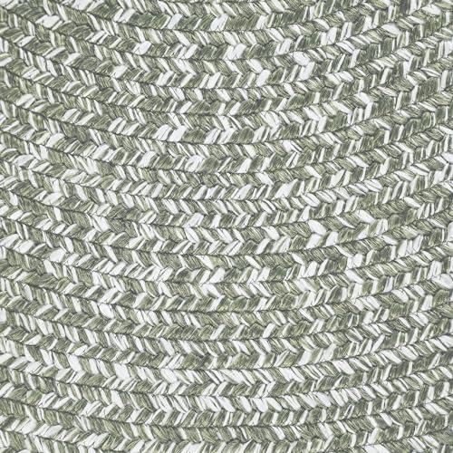 Superior Kinallen Reversible Braided Oval Indoor/Outdoor Area Rug for Living Room Bedroom Office Kitchen Dining Washable Rugs, 6' x 9', Green-White