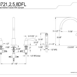 Kingston Brass KS8728DFL Widespread Kitchen Faucet, Brushed Nickel