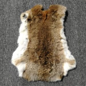 Natural Tanned Rabbit Fur Hide (10" by 12" Rabbit Pelt with Sewing Quality Leather)