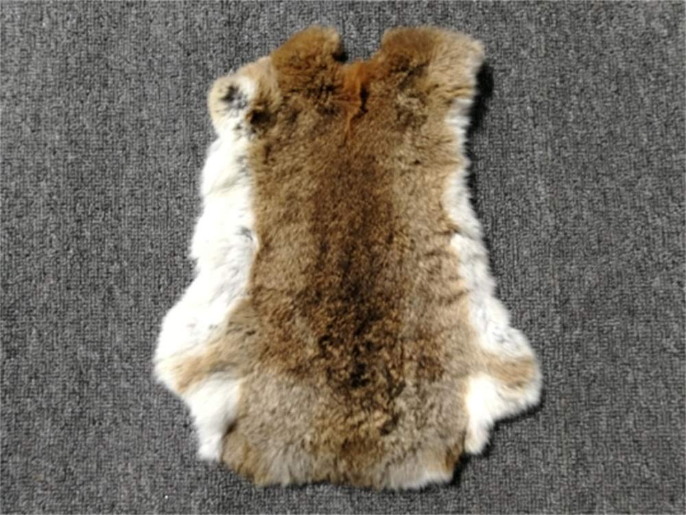 Natural Tanned Rabbit Fur Hide (10" by 12" Rabbit Pelt with Sewing Quality Leather)