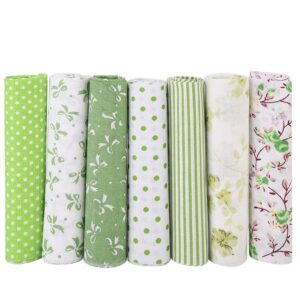 7pcs different pattern patchwork fabric cotton green batiks sewing scrapbooking quilting artcraft for sewing craft cloth diy wallet cushion cover(25cmx25cm)