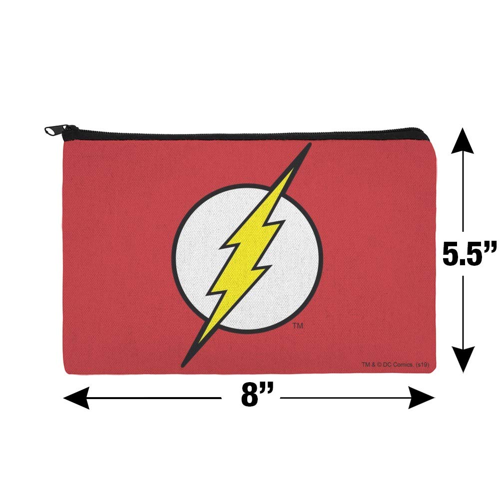 The Flash Lightning Bolt Logo Pencil Pen Organizer Zipper Pouch Case