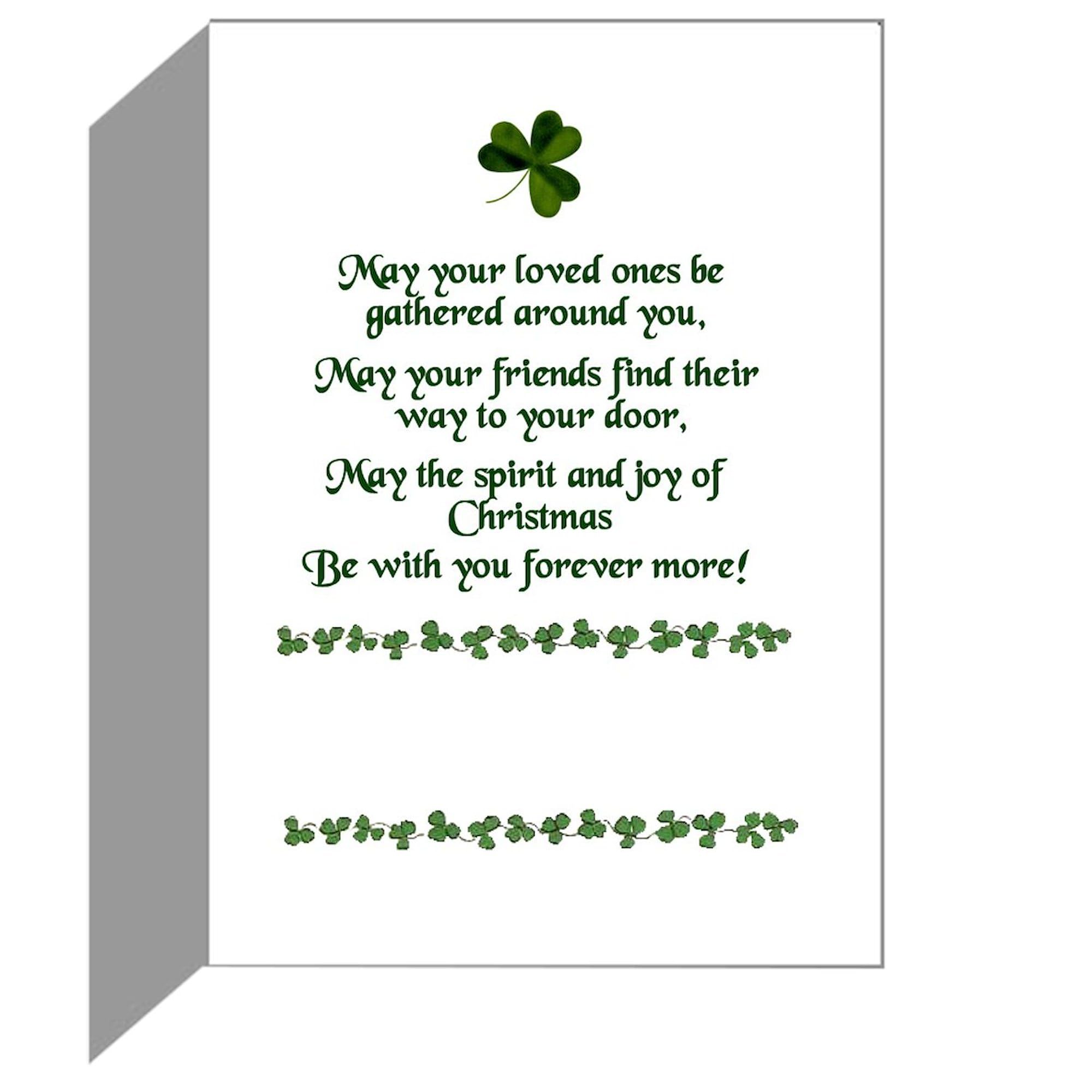 CafePress Santa (Irish & English) Christmas Cards (Pk Of 20) Greeting Card (20-pack), Note Card with Blank Inside, Birthday Card Glossy