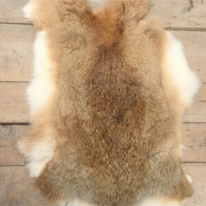 Natural Tanned Rabbit Fur Hide (10" by 12" Rabbit Pelt with Sewing Quality Leather)