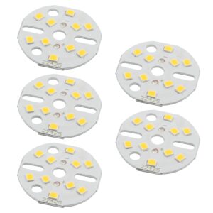 othmro 5pcs 1.22in dia led chip bulb super bright high power 15-17v 3000k 2835 aluminum led bulb surface mounted device light beads floodlight for camper light bulb home reading light marine lamps