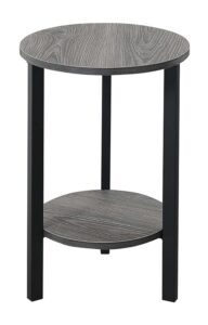 convenience concepts graystone 31 inch 2 tier plant stand, weathered gray/black