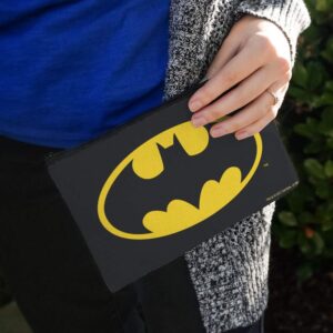 Batman Classic Bat Shield Logo Pencil Pen Organizer Zipper Pouch Case