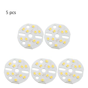 Othmro 5Pcs 1.22in Dia LED Chip Bulb Super Bright High Power 15-17V 3000K 2835 Aluminum LED Bulb Surface Mounted Device Light Beads Floodlight for Camper Light Bulb Home Reading Light Marine Lamps