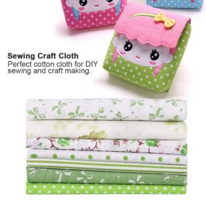 7pcs Different Pattern Patchwork Fabric Cotton Green Batiks Sewing Scrapbooking Quilting Artcraft for Sewing Craft Cloth DIY Wallet Cushion Cover(25cmx25cm)