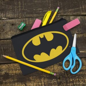 Batman Classic Bat Shield Logo Pencil Pen Organizer Zipper Pouch Case