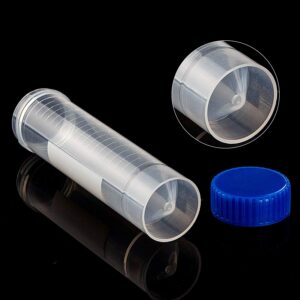 50 Pcs 50 ML Centrifuge Tubes ABuff Plastic Test Tubes with Blue Screw Caps, Clear Plastic 50ml Test Tube with Conical Bottom, Self Standing Leak-Proof PRP Tubes for Cold Storage