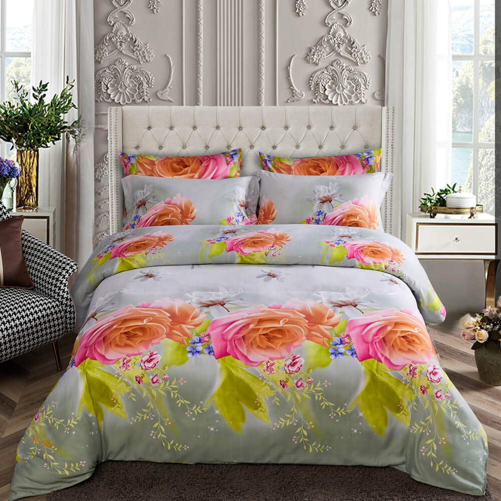 Dolce Mela DM721Q Queen Size Duvet Cover Set, Multi-Color